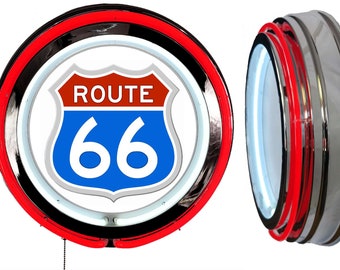 Route 66 Neon Clock - Etsy