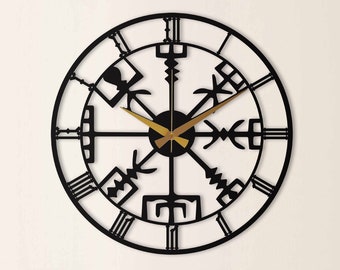 Nordic Wall Clock Dots Orange Numbers Wood Clocks Color - Etsy