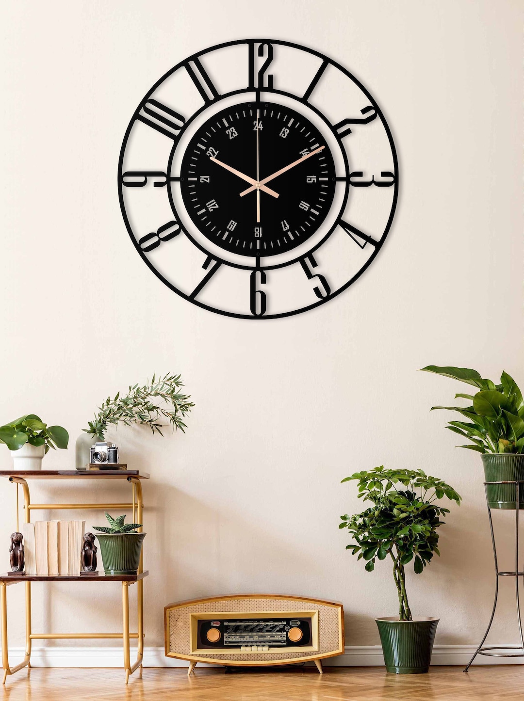 Wall Clock Metal Oversized Decorative Wall Clocklarge - Etsy