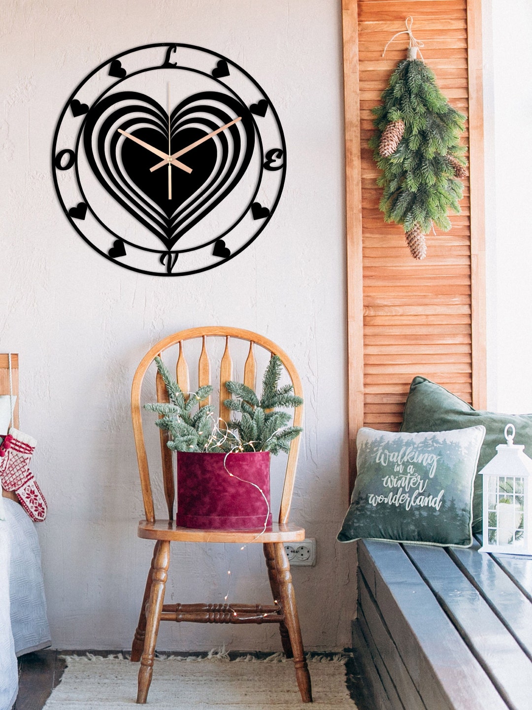 Unique Love Clock Large Heart Clock Thanksgiving Gift Small - Etsy