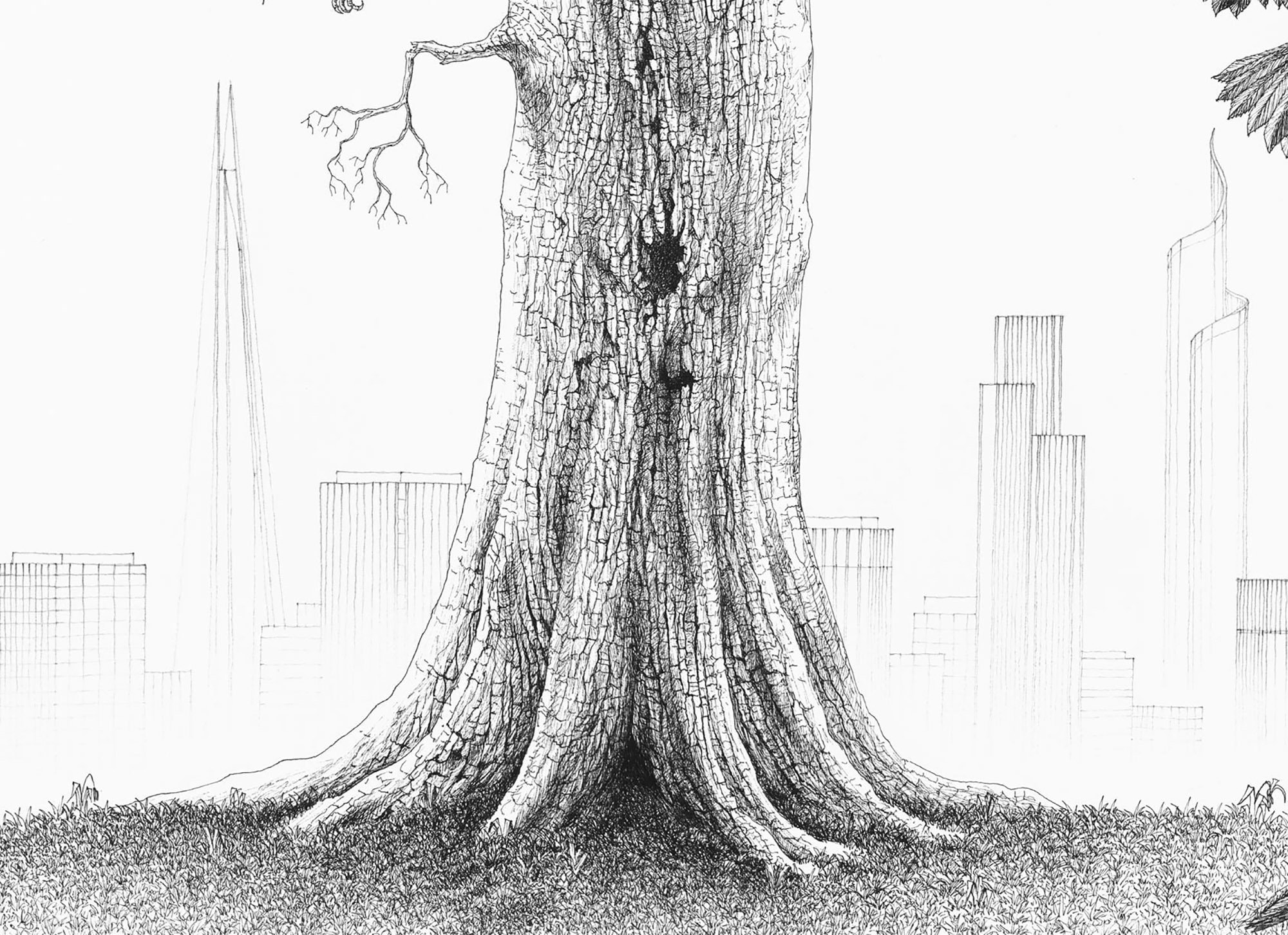 Tree With Birds Cross-hatching Art Print 420x297mm 16.5x11.7 Inches ...