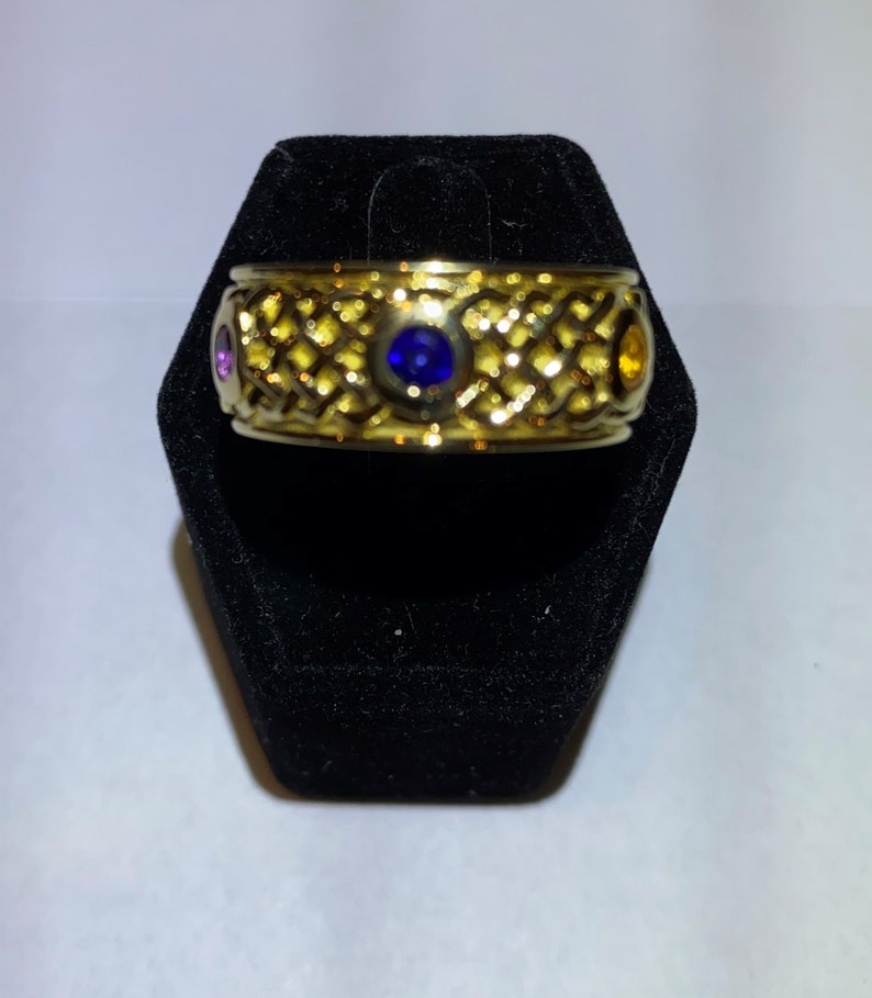 The Infinity Stones Ring in 18k 14k or 10k Yellow Gold - Etsy Nederland