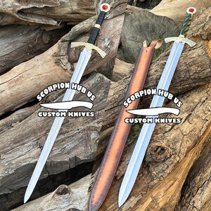 Pair of Goldryn Sword Throne of Glass Replica Sword Steel Blade Brass ...