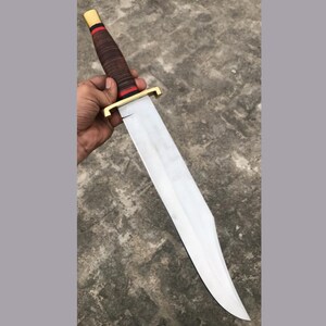 Fixed Blade Hunting Bowie Knife Brass Pommel and Guard With - Etsy