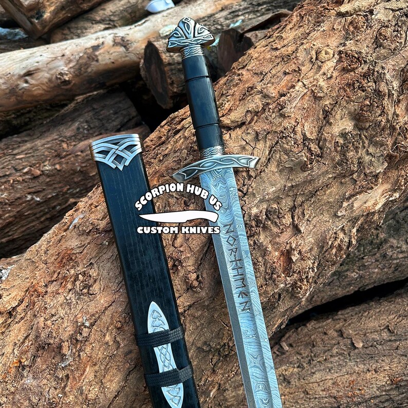 Custom Northmen Replica Sword Viking Sword Hand Forged Damascus Steel ...