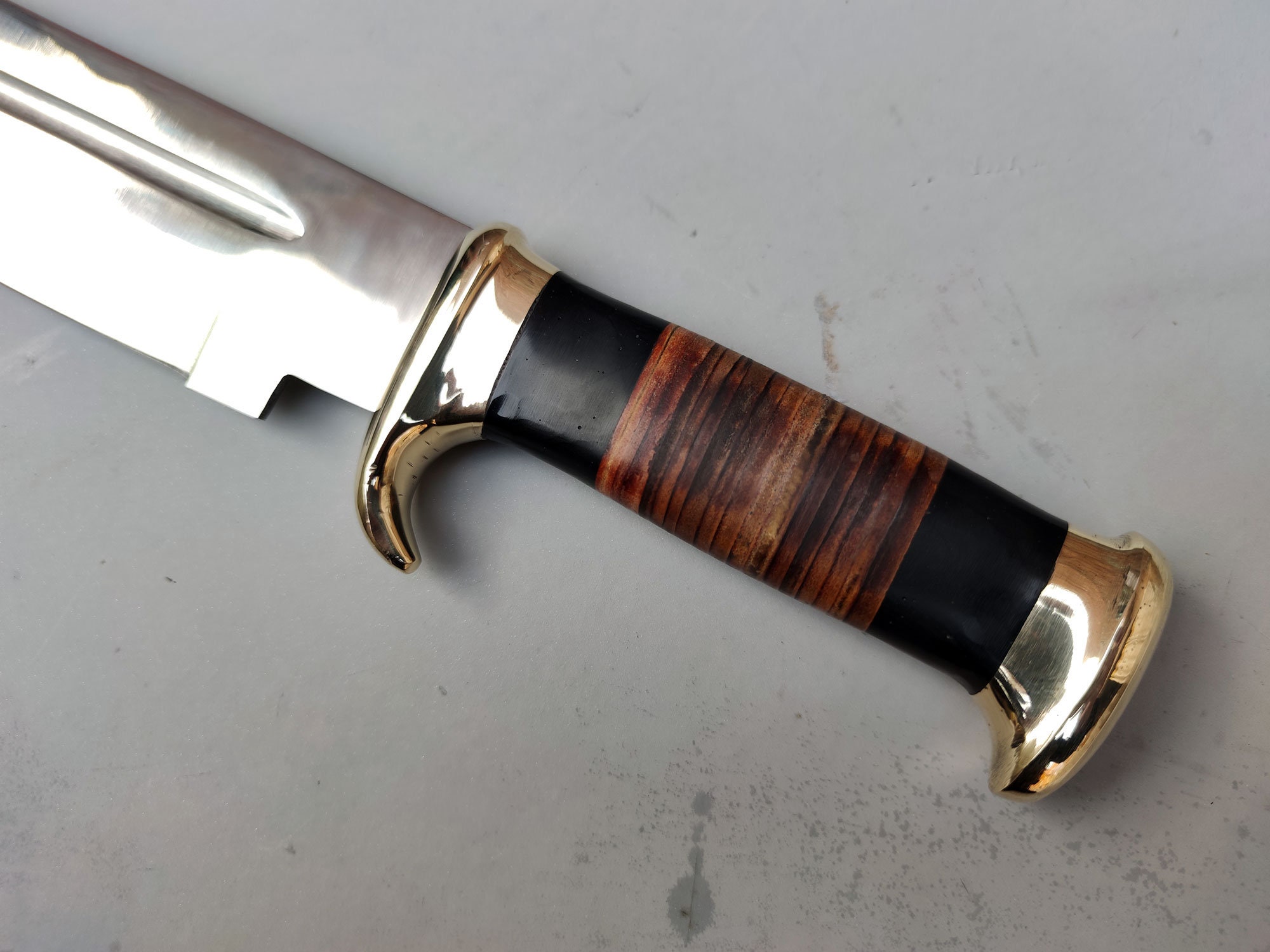 Hunting Bowie Knife 18-Inch Hand Forged Fixed Blade D2 Steel | Etsy