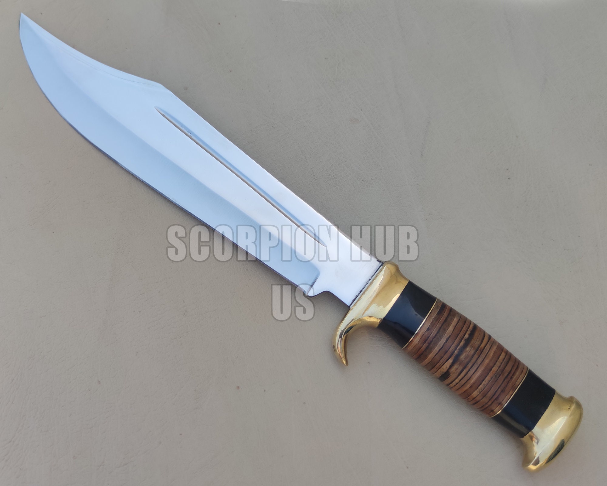 Bowie Messer Krokodil Dundee Messer D2 Stahl mit Lederscheide | Etsy