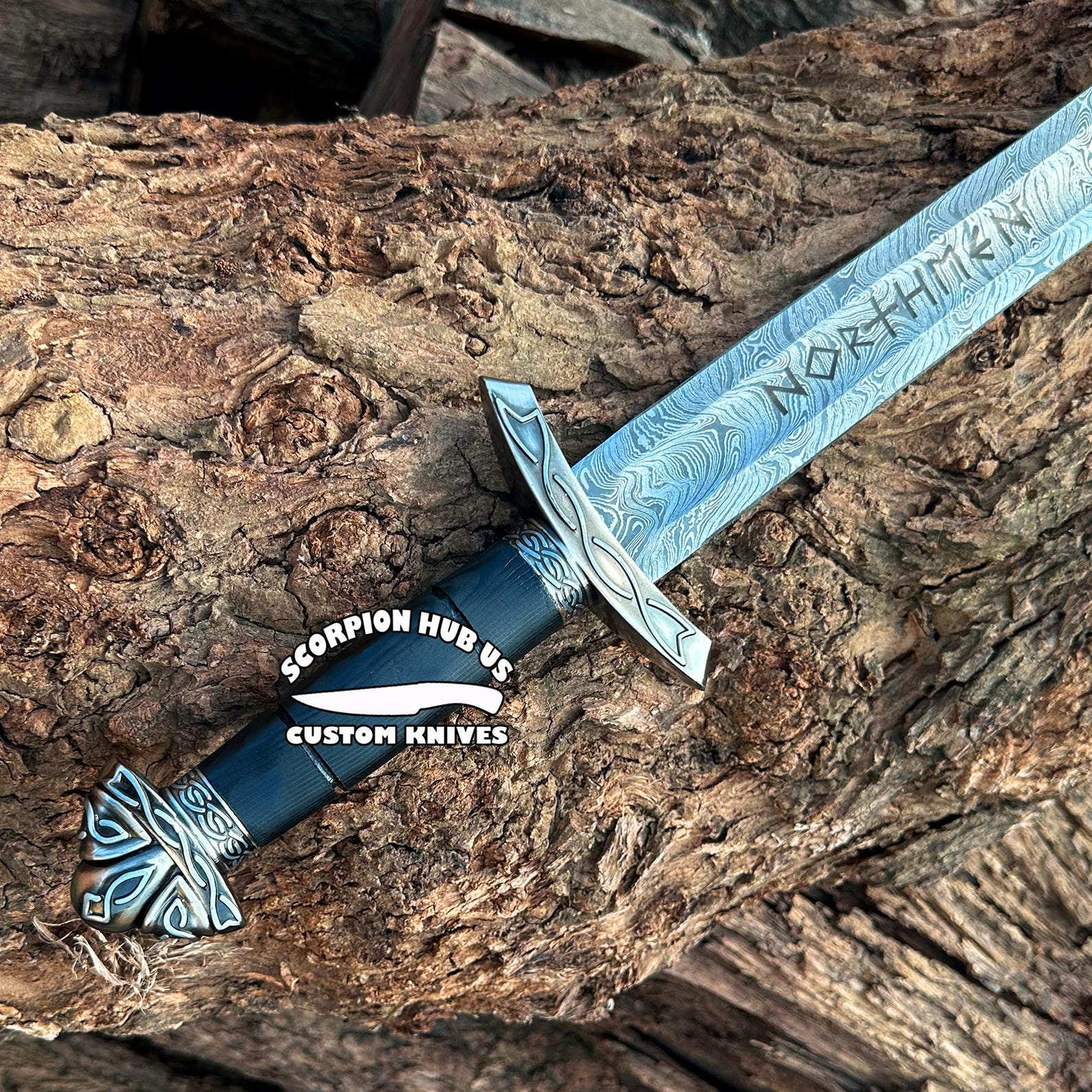 Custom Northmen Replica Sword Viking Sword Hand Forged Damascus Steel ...