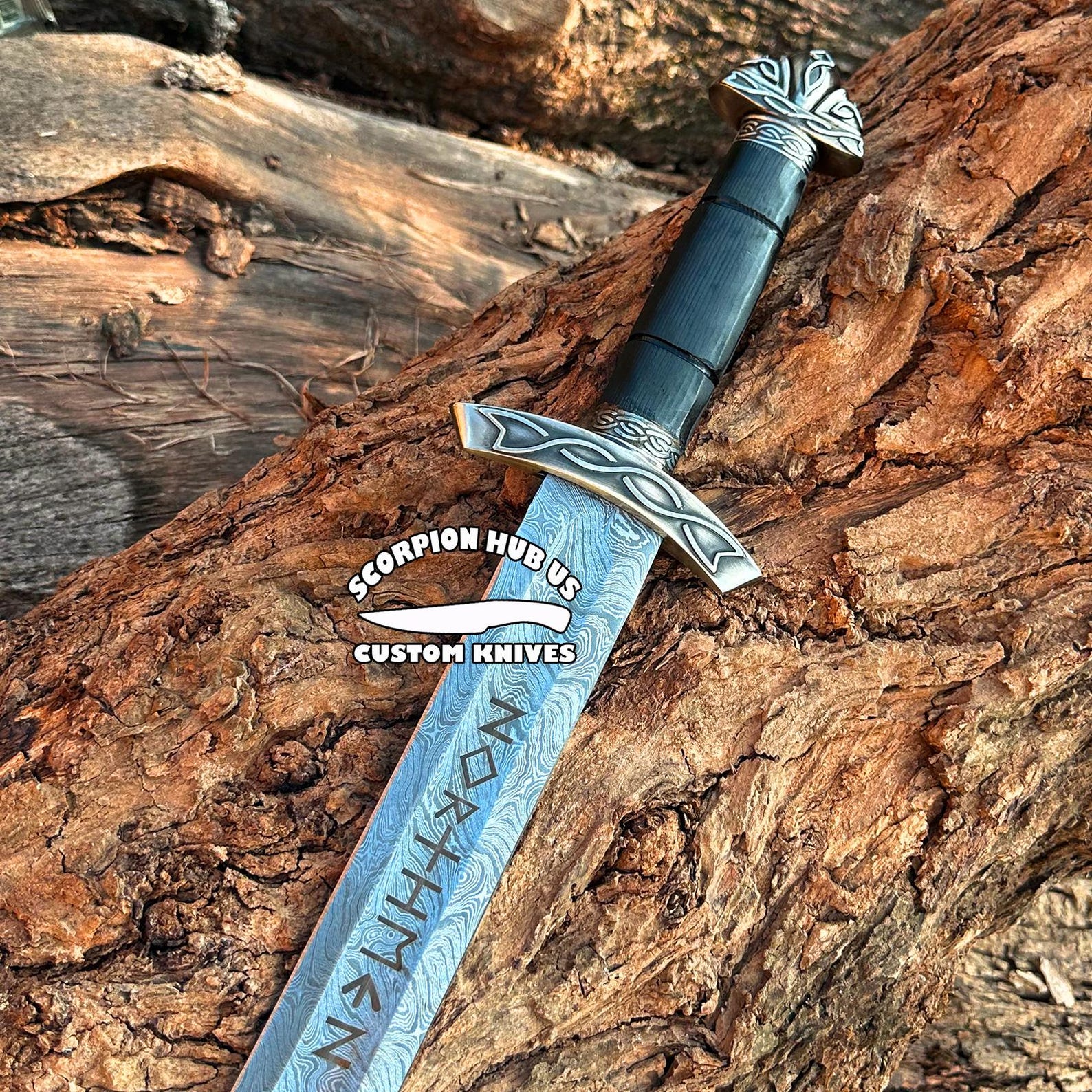 Custom Northmen Replica Sword Viking Sword Hand Forged Damascus Steel ...