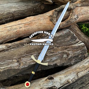 Pair of Goldryn Sword Throne of Glass Replica Sword Steel Blade Brass ...