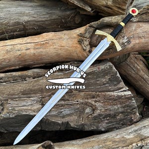 Pair of Goldryn Sword Throne of Glass Replica Sword Steel Blade Brass ...