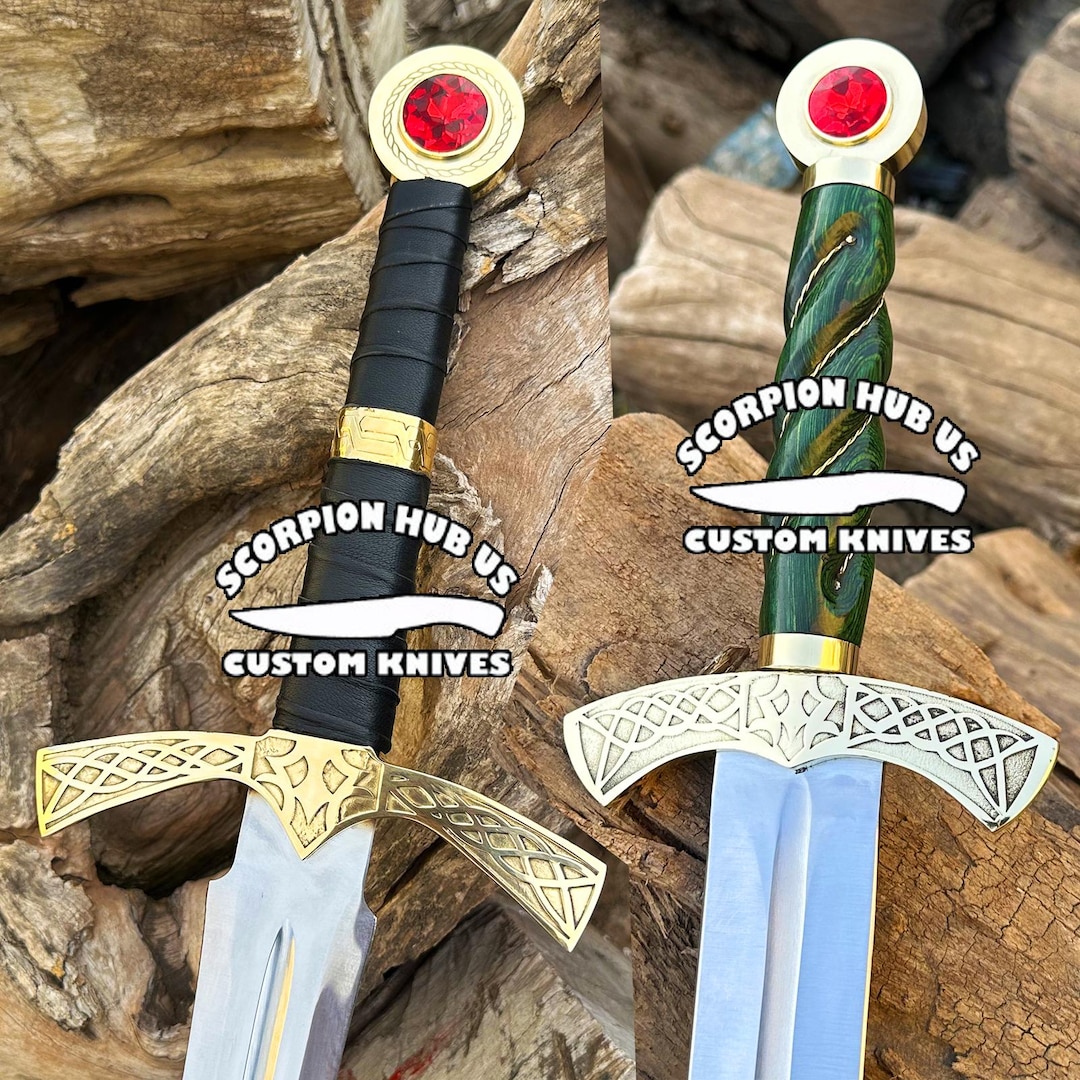 Pair of Goldryn Sword Throne of Glass Replica Sword Steel Blade Brass ...