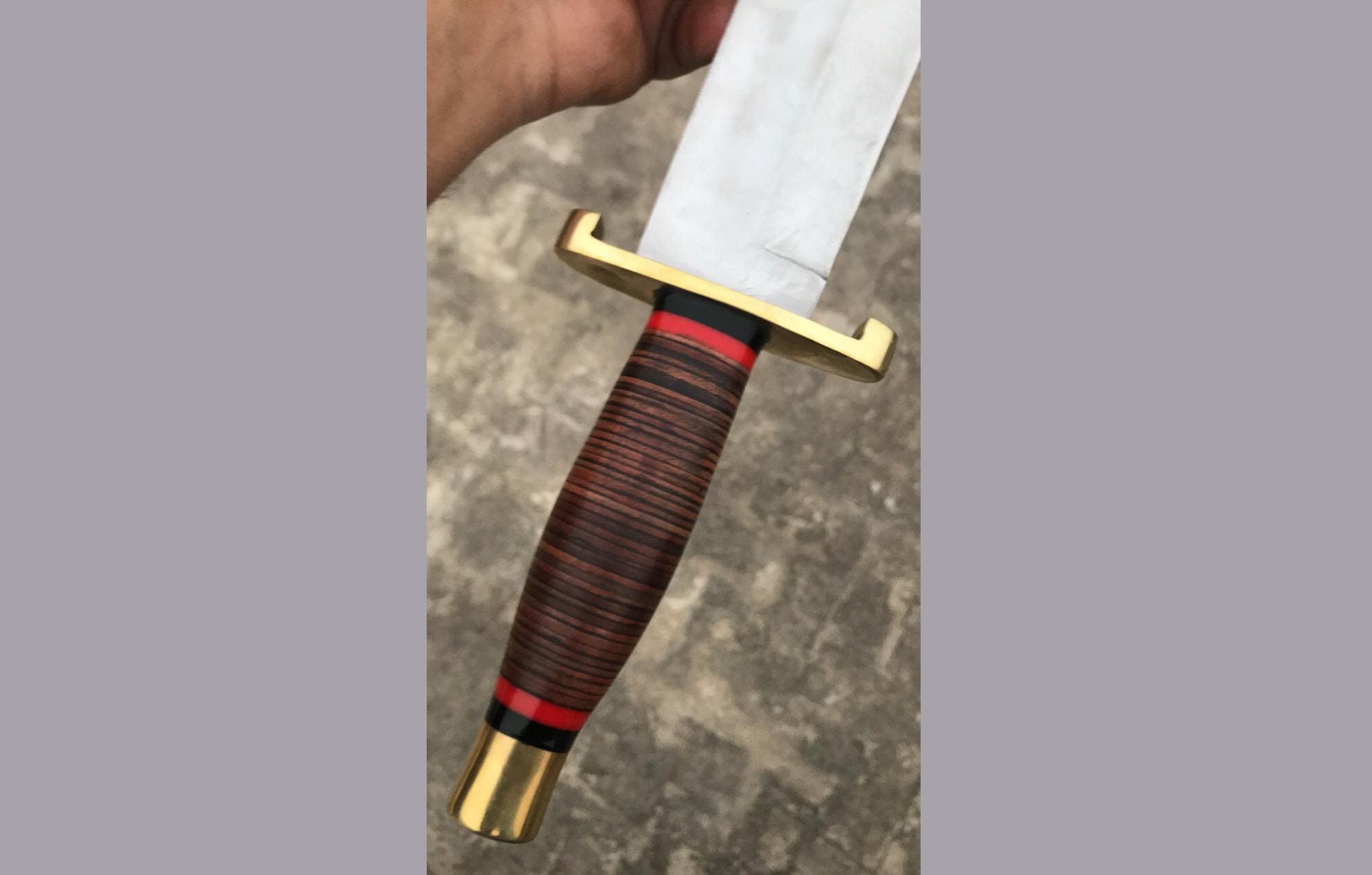 Fixed Blade Hunting Bowie Knife Brass Pommel and Guard With - Etsy