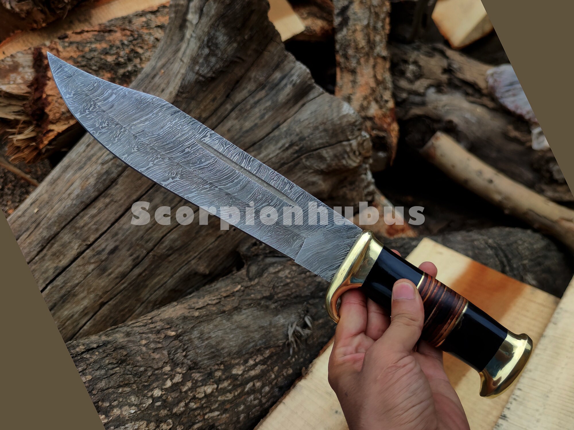 Crocodile Dundee Bowie Knife Hand Forged Damascus Knife - Etsy