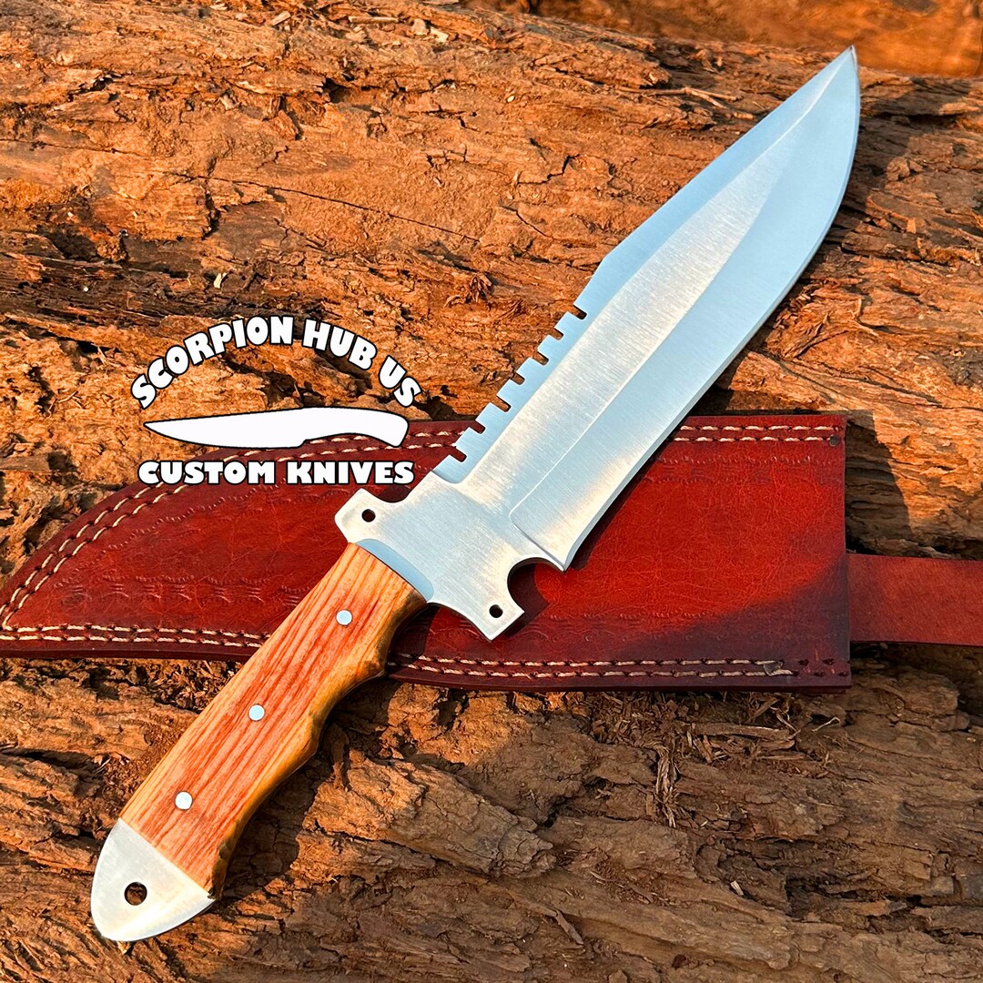 Custom Tracker Knife Tactical Hunting Knife Full Tang Ash Wood Handle ...