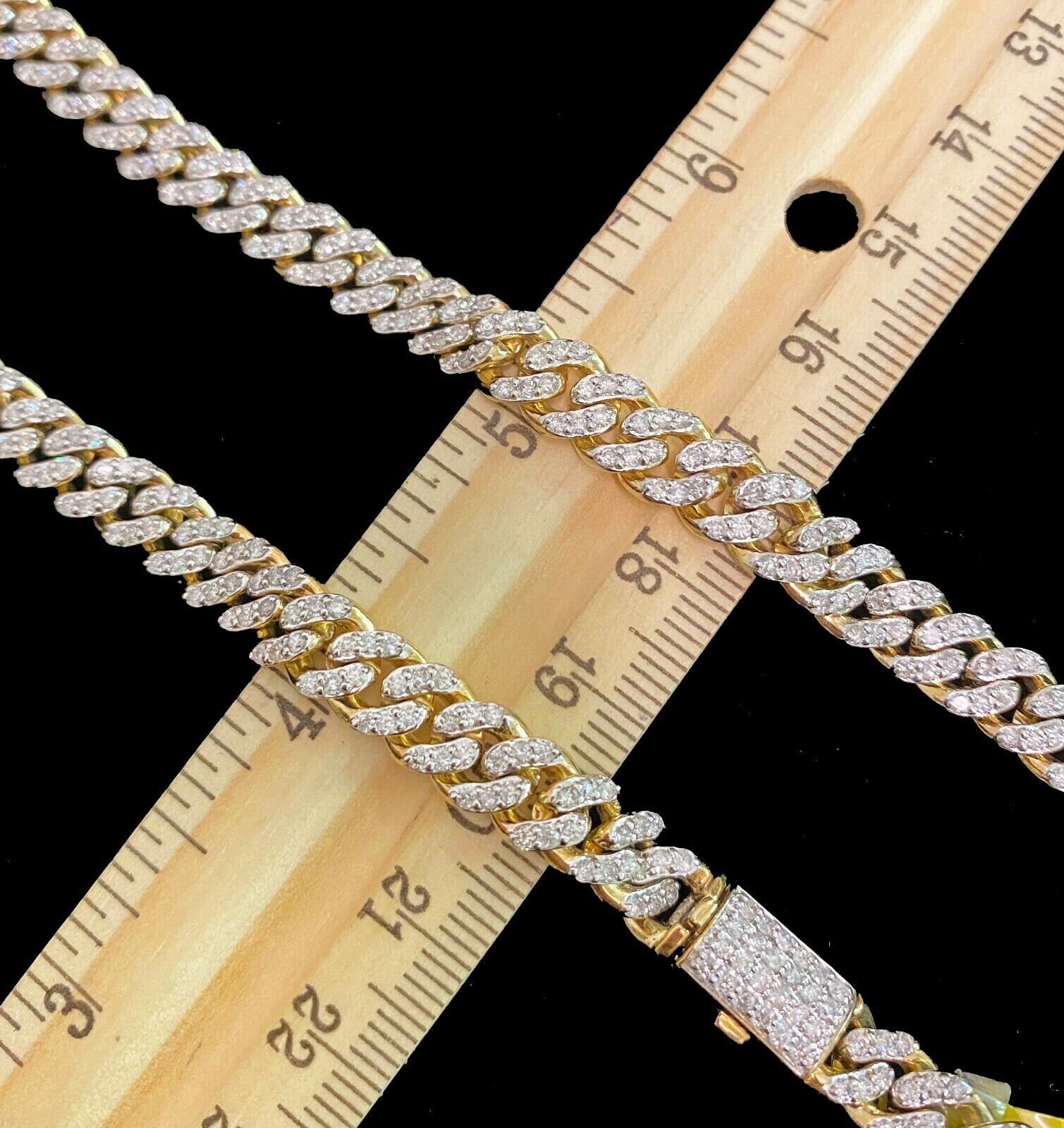 Rear Diamond Chain For Men/Women 10K Solid Gold Miami Cuban | Etsy