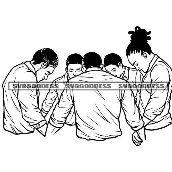 Black Men Pray Svg - Etsy
