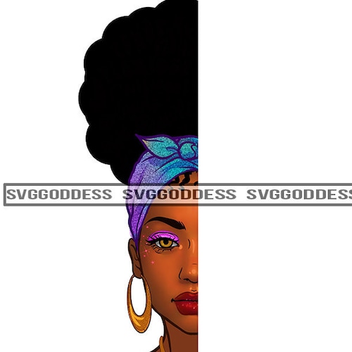 Afro Goddess Half Face Design Element Black Woman Headband - Etsy