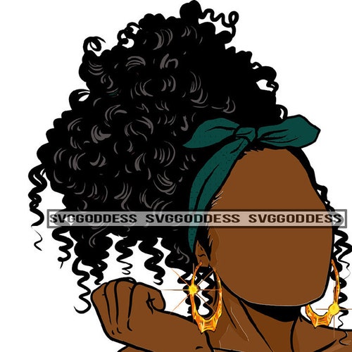 Afro Woman SVG Dreadlocks Hairstyle Salon Faceless Nubian - Etsy