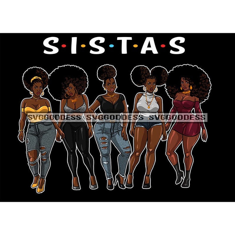 Afro Women Together Sistas Dope Black Woman Diva Urban Hipster - Etsy