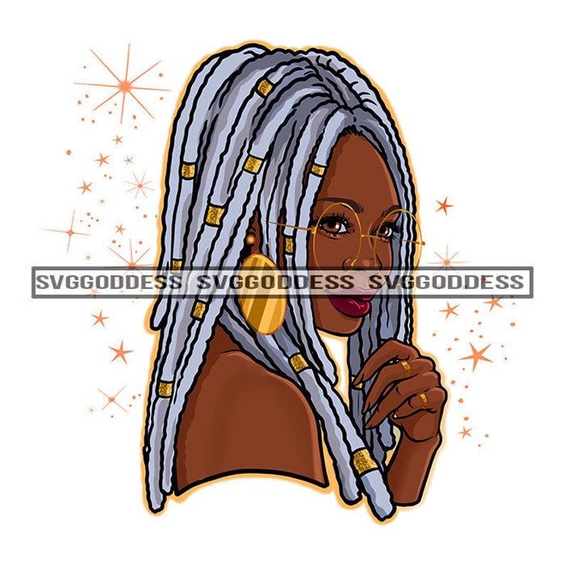 Afro Woman Dreadlocks Locs Hairstyle Beauty Salon Logo Diva - Etsy