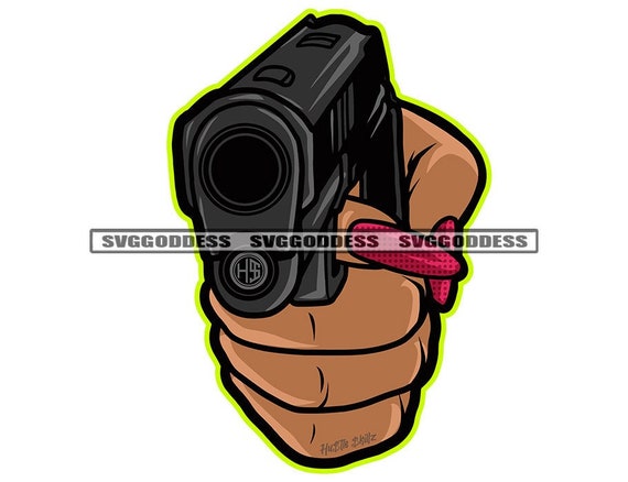 Woman Hand Holding Firearm Gun Aiming Gangster Hustler Long - Etsy