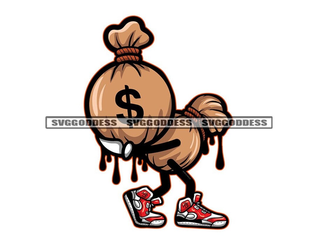 Money Bag Lifting Sack Gangster Dollar Sign Lettering Symbol - Etsy
