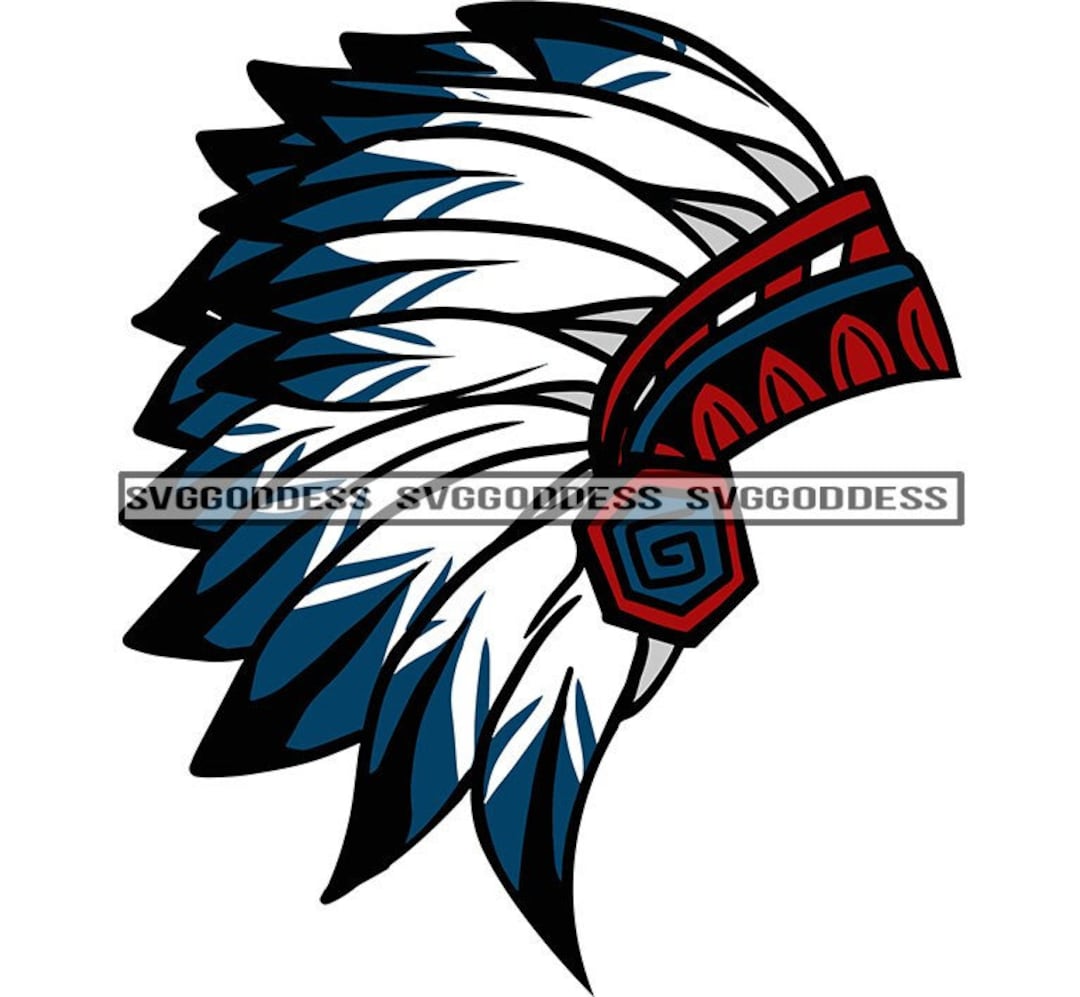 Native American Indian Side View Feathers Tribal Ethnic - Etsy