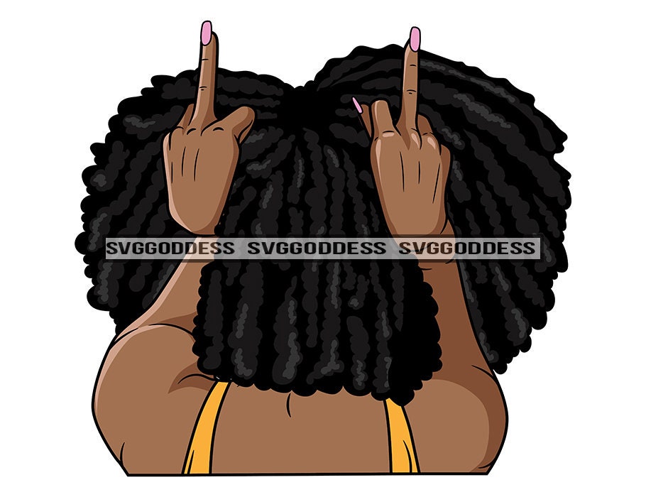 Woman Showing Middle Finger Ghetto Hipster Melanin Long Nails - Etsy