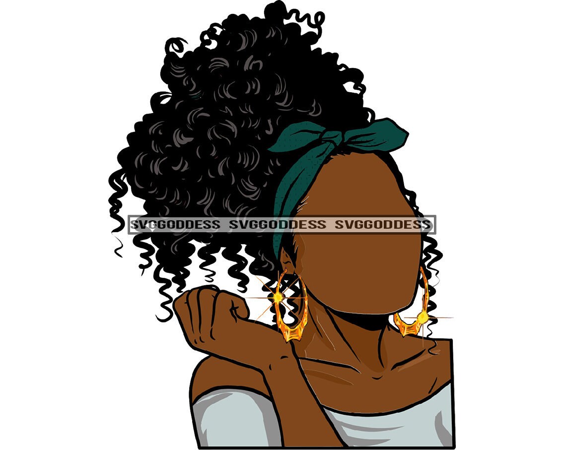 Afro Woman Faceless Hairstyle Logo Design Element Nubian | Etsy