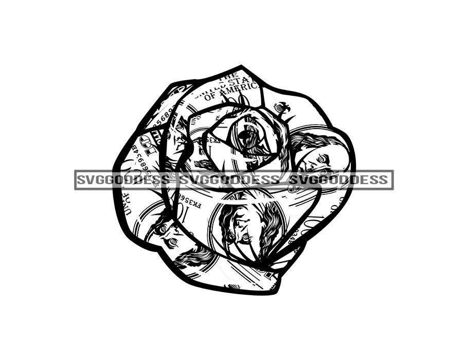 Money Rose Stencil
