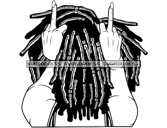 Woman Back View Showing Middle Finger Ghetto Hipster Long | Etsy