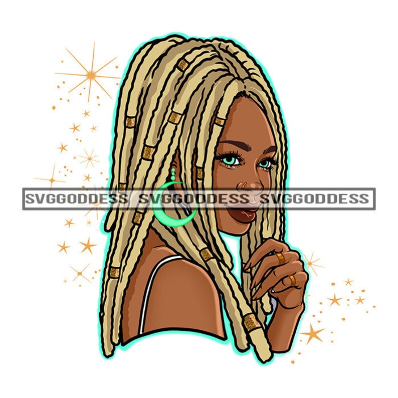 Afro Woman Dreadlocks Locs Hairstyle Beauty Salon Logo Diva - Etsy