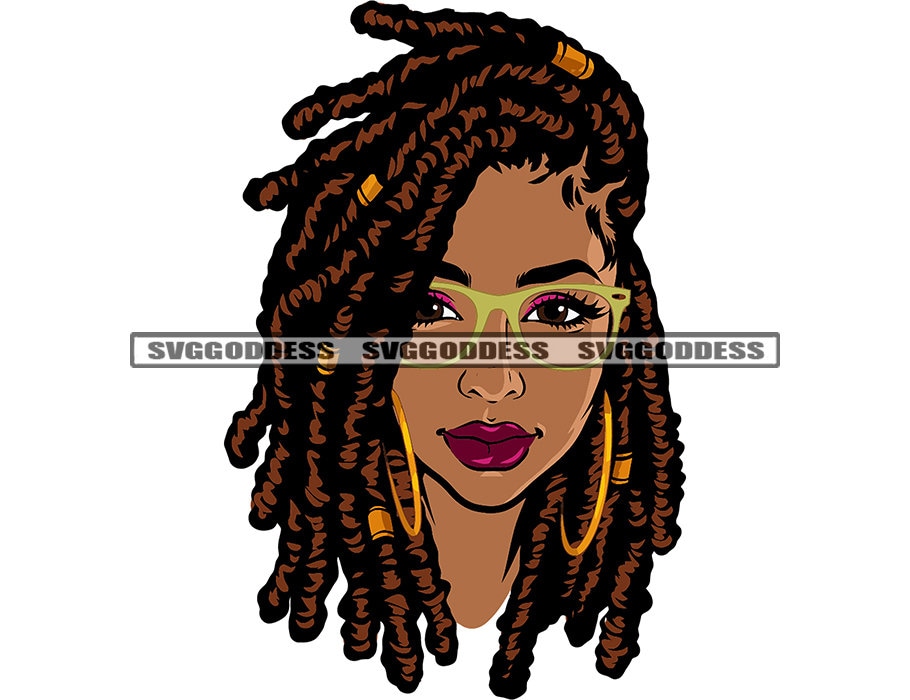 Pretty Black Woman Locs Dreads Dreadlocks Hairstyle Melanin Lady ...