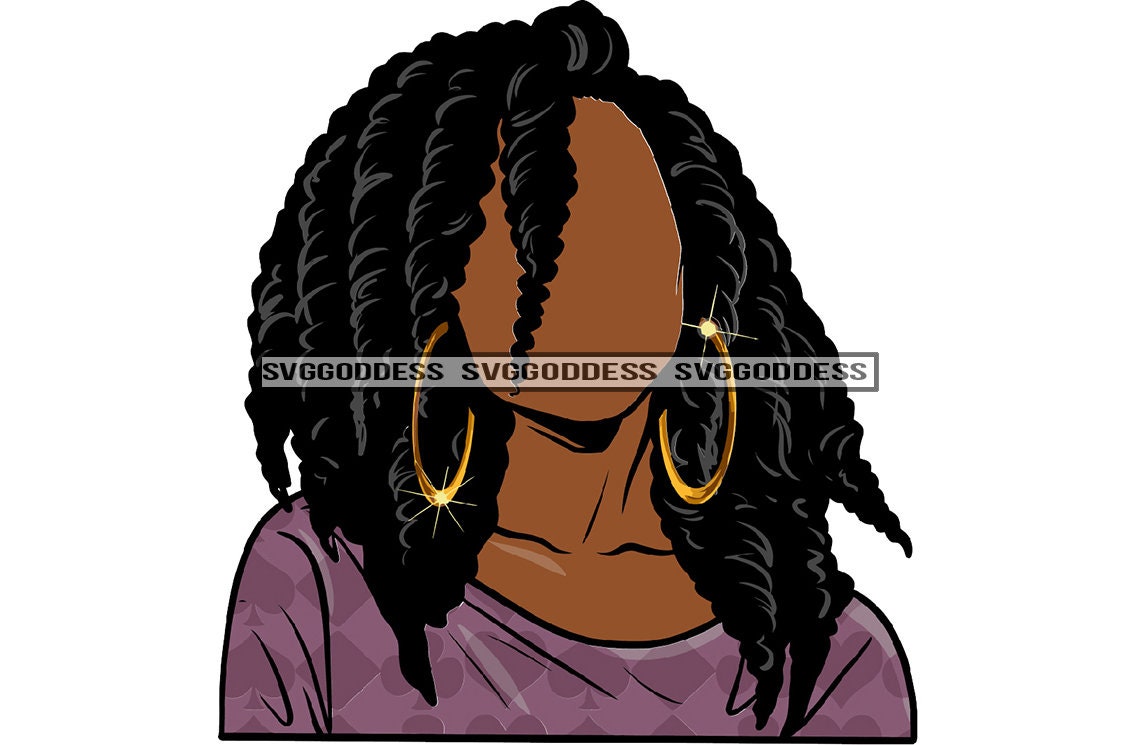 Afro Woman Faceless Hairstyle Logo Design Element Nubian | Etsy