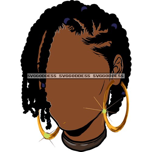 Afro Woman SVG Dreadlocks Hairstyle Salon Faceless Nubian - Etsy