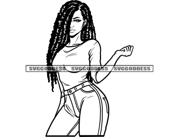 Sexy Latina Woman Long Locs Dreads Hairstyle Melanin Nubian - Etsy