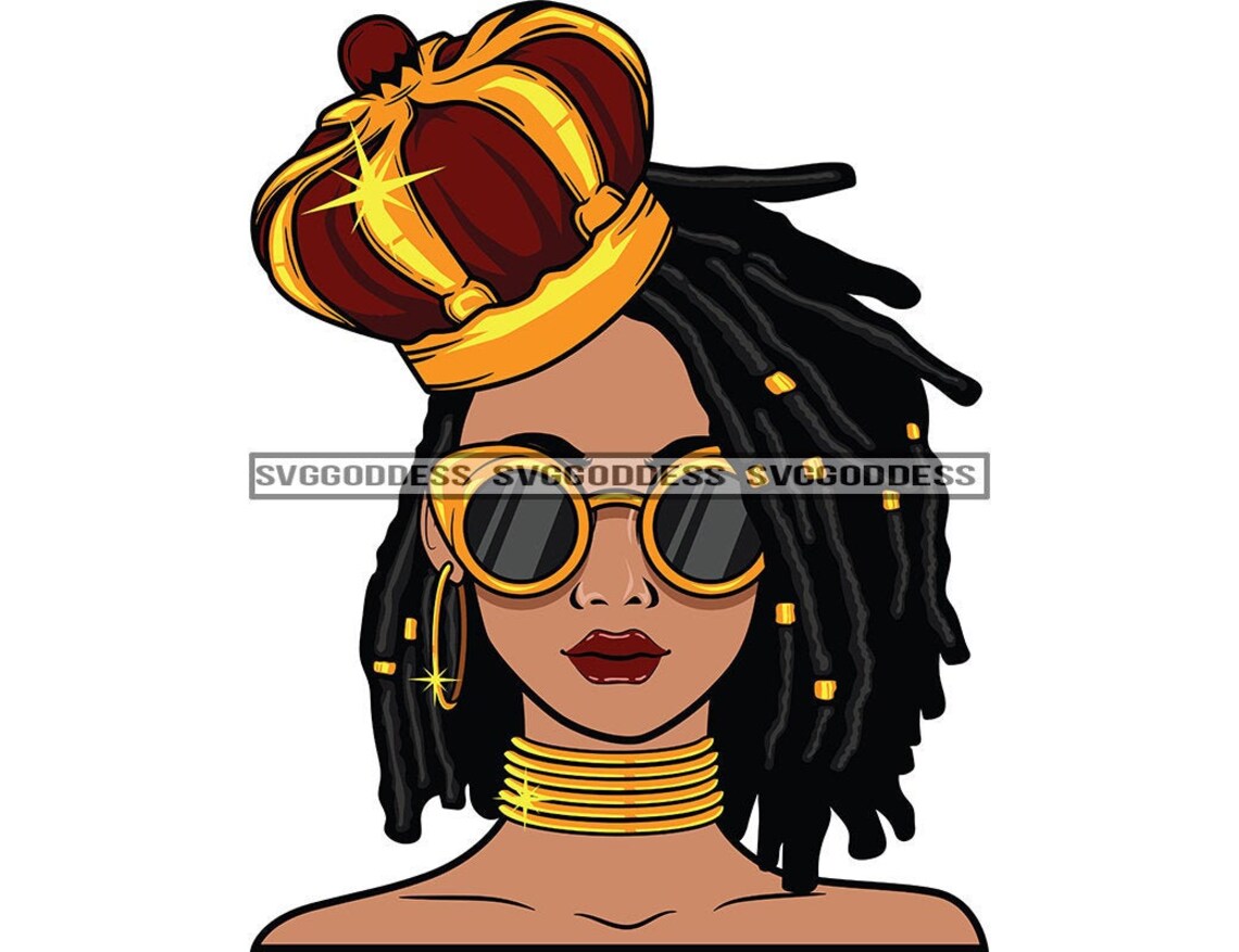 Afro Woman Black Queen Crown Fashion Black Girl Royal - Etsy