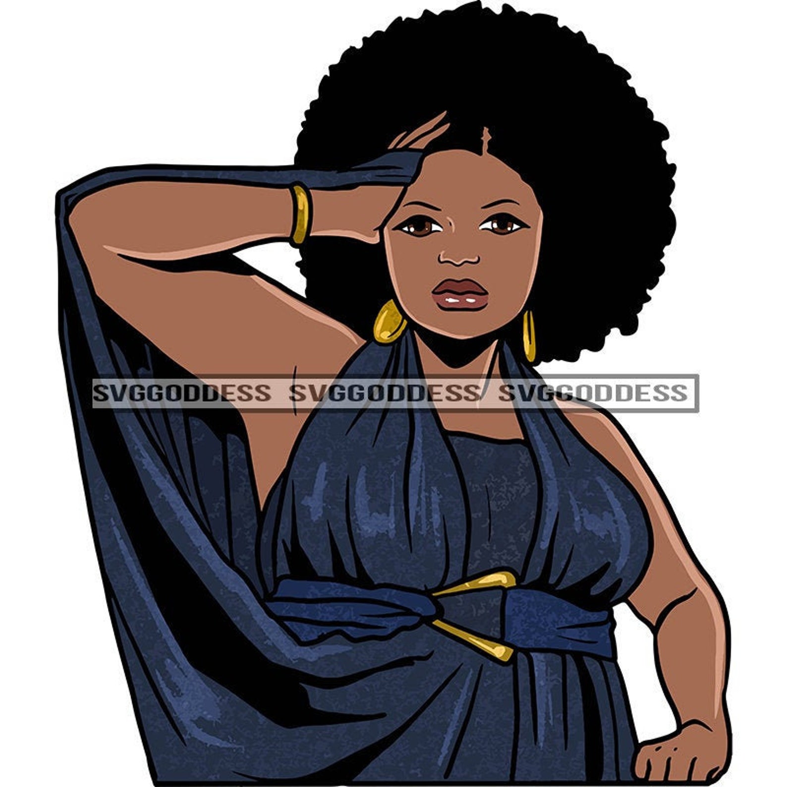 Afro Woman Beautiful Plus Size Curvy Breast Bodacious Formal - Etsy