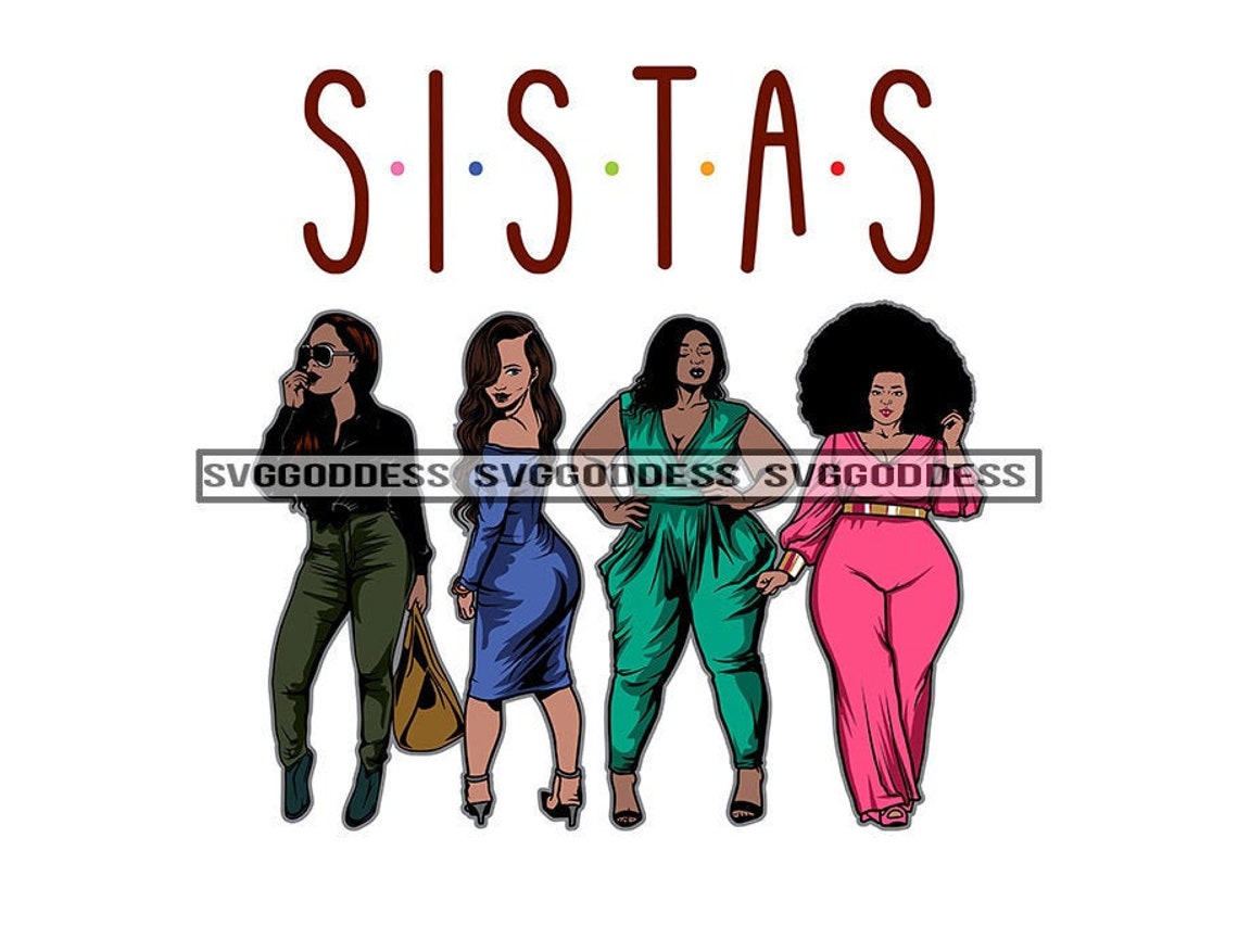 Afro Women Plus Size Together Sistas Dope Black Woman Diva - Etsy