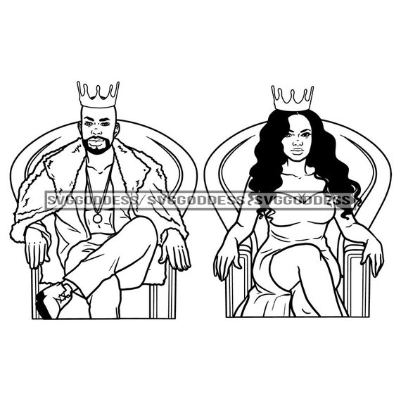 Home Improvement Home & Living Melanin King And Queen With Afro Wearing ...