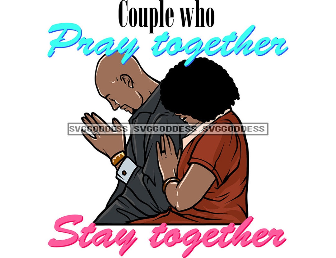 Silhouettes Of Couples Praying Together
