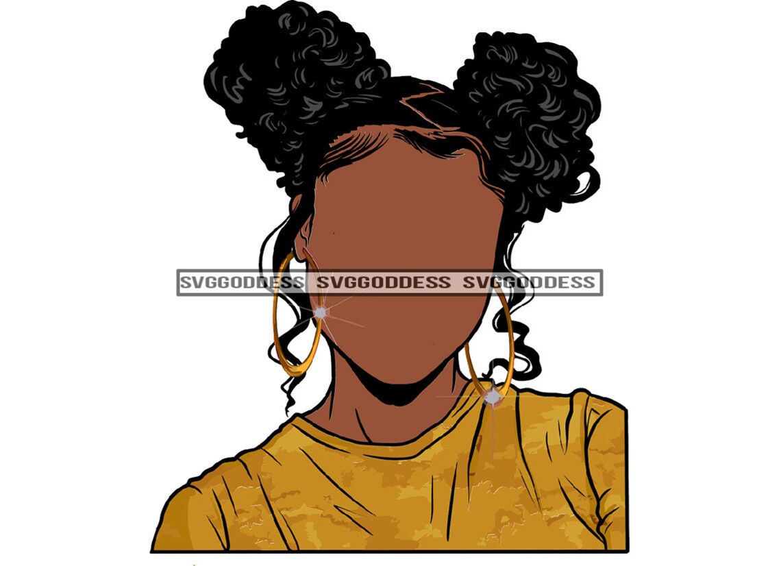 Afro Woman Faceless Hairstyle Logo Design Element Nubian - Etsy