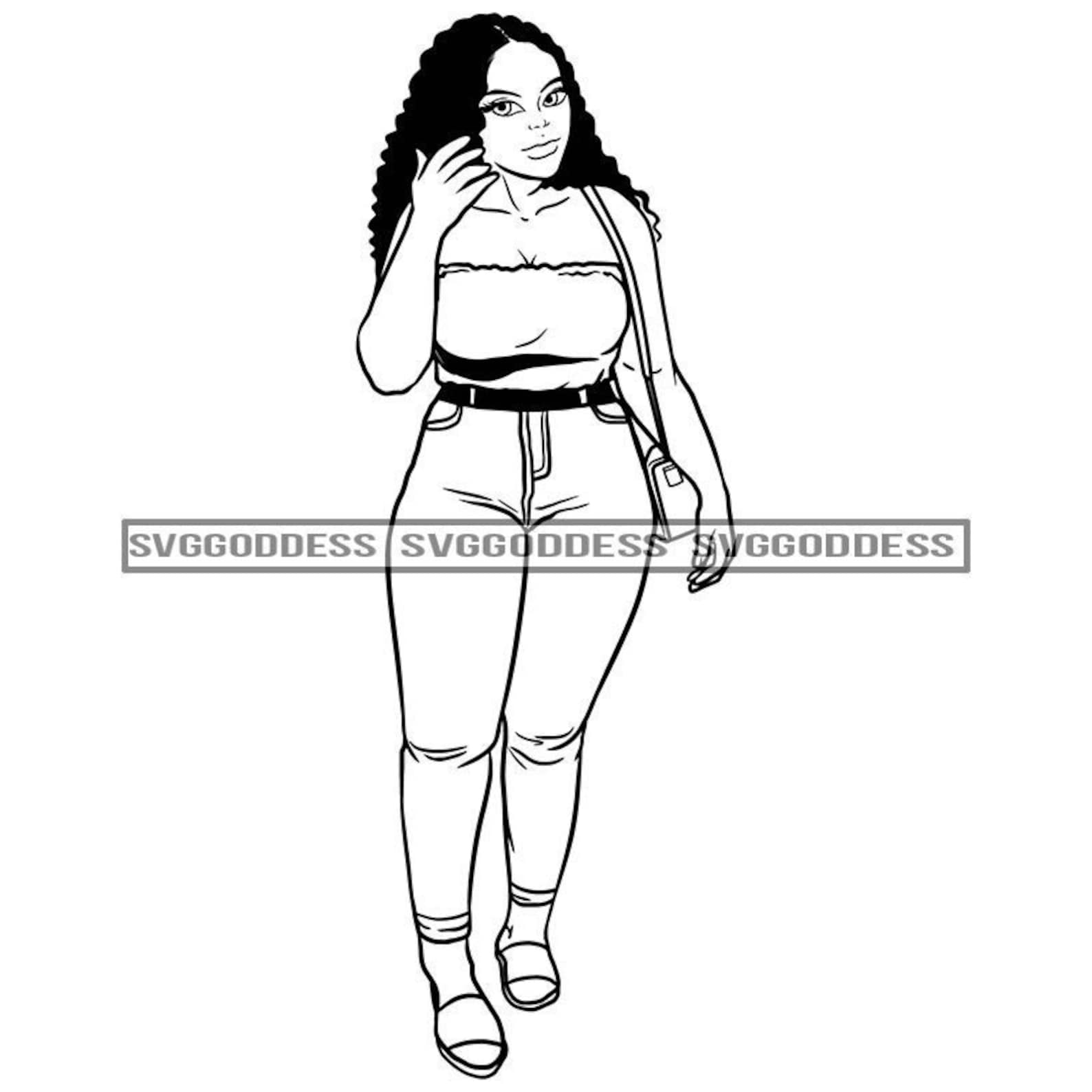 Afro Woman Beautiful Plus Size Curvy Breast Bodacious Sexy | Etsy