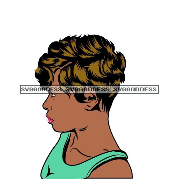 Afro Woman Side View Portrait Profile Head Only Melanin Nubian | Etsy