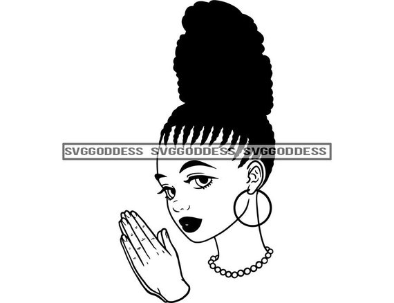 Afro Woman Praying Hands Braids Hairstyle Prayers Pray Melanin - Etsy ...