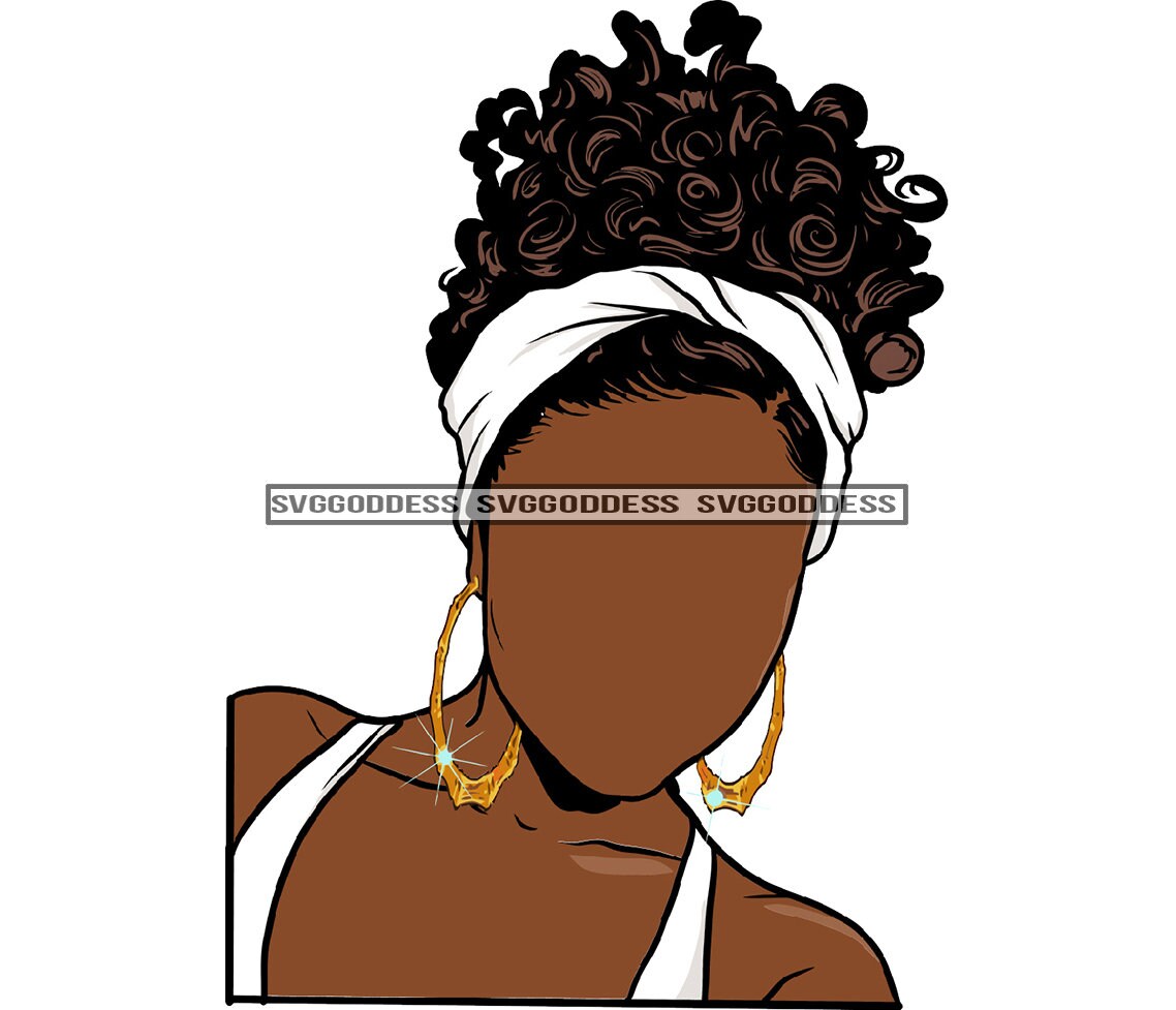 Afro Woman Faceless Hairstyle Logo Design Element Nubian - Etsy