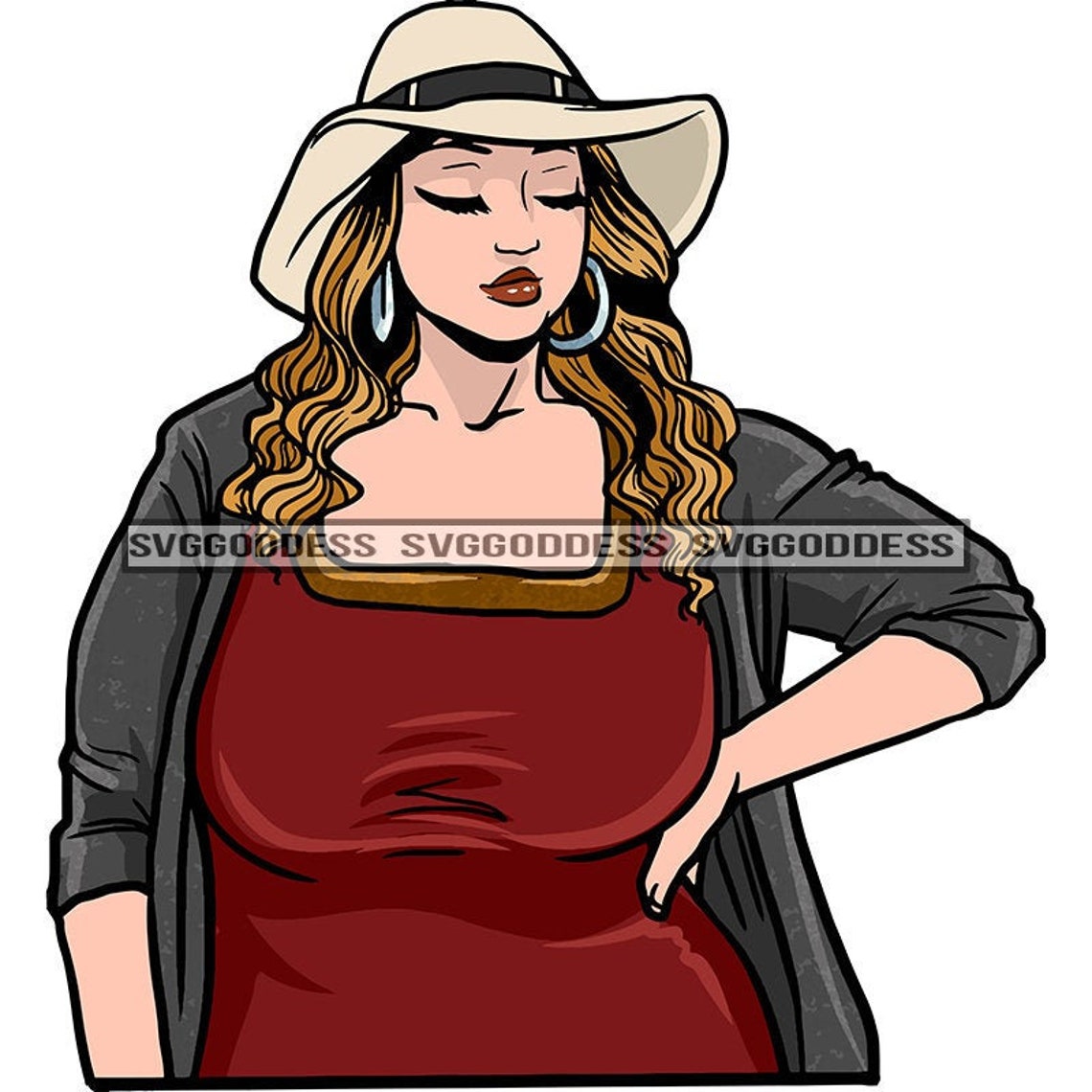 White Woman Beautiful Plus Size Curvy Bodacious Big Breast Hat - Etsy