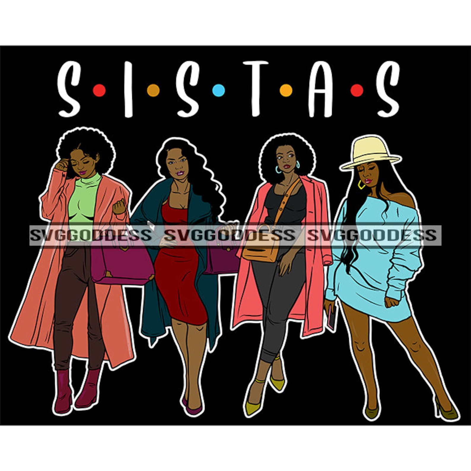 Afro Women Together Sistas Dope Black Woman Diva Nubian | Etsy