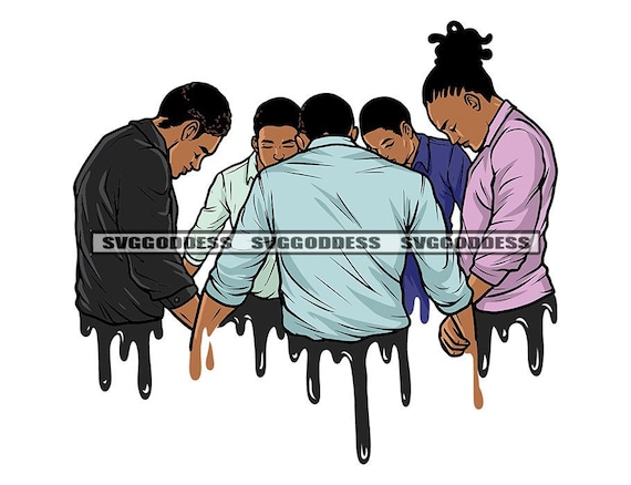 Black Group Praying